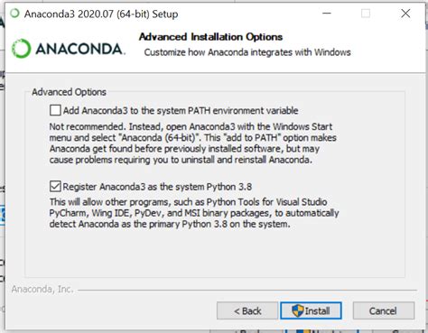 Python Anaconda Installation Simplealgo