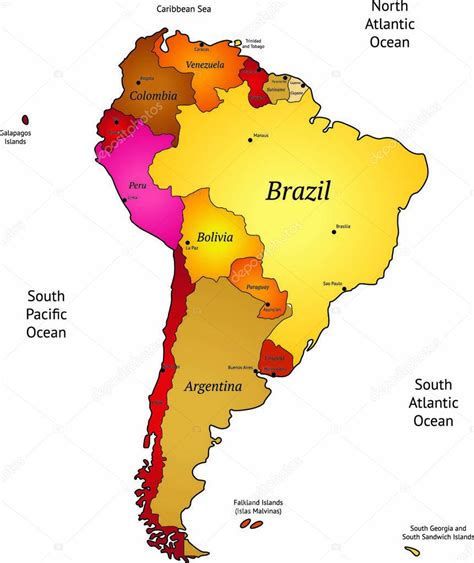 Mapa De Am Rica Latina Ilustraci N Vectorial