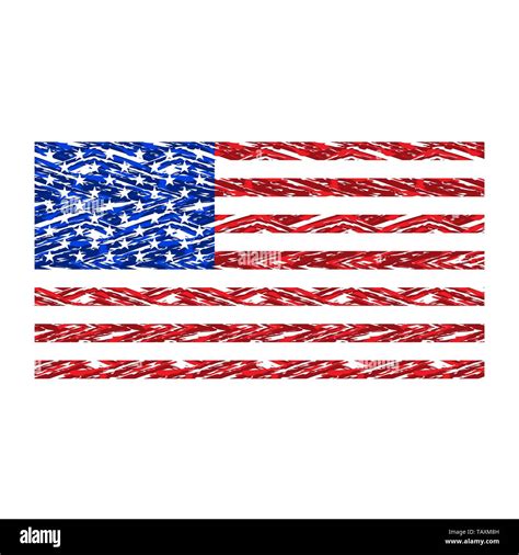 Grunge Color Usa Flag Isolated On White Background Stock Vector Image