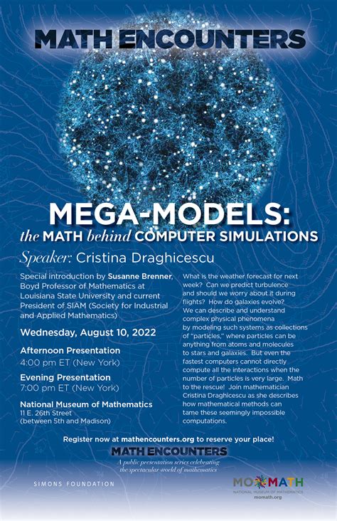 math encounters mega models the math behind computer simulations live streamed august 10