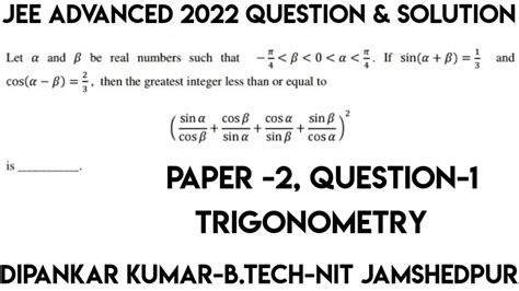 Jee Advanced Paper Maths Question No Solution Jee Advanced