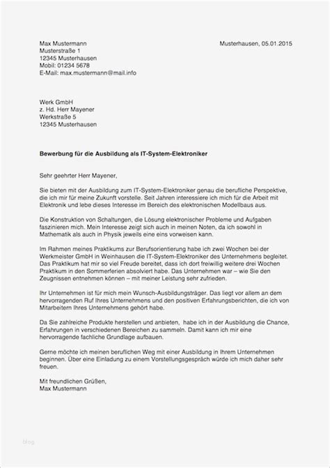 Vorlage Anschreiben Bewerbung Einzigartig Bewerbung Für Ausbildung