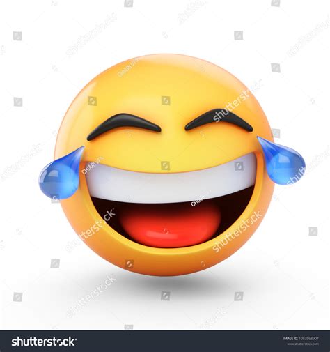 D Rendering Laughing Emoji Tears Isolated Stock Illustration