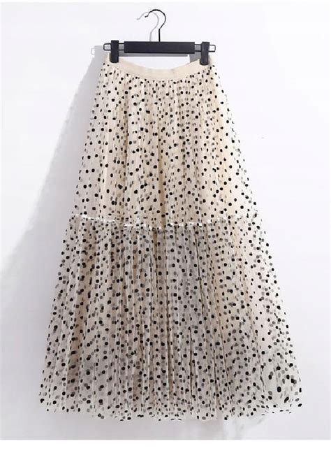 Polka Dot tiulowe spódnice damskie letnie białe sp 12382429239