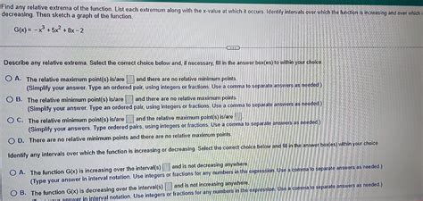 solved find any relative extrema of the function list each