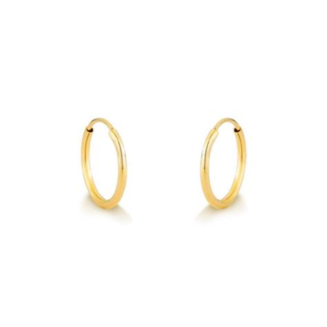 Brinco Argola De Ouro 18k Pequena Joalheria Safira