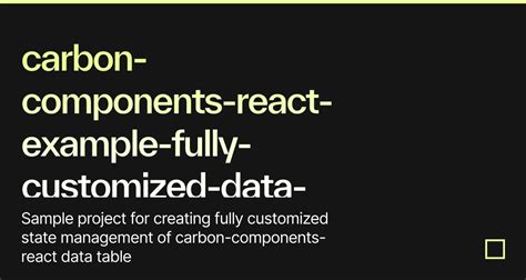 Carbon Components React Examples CodeSandbox