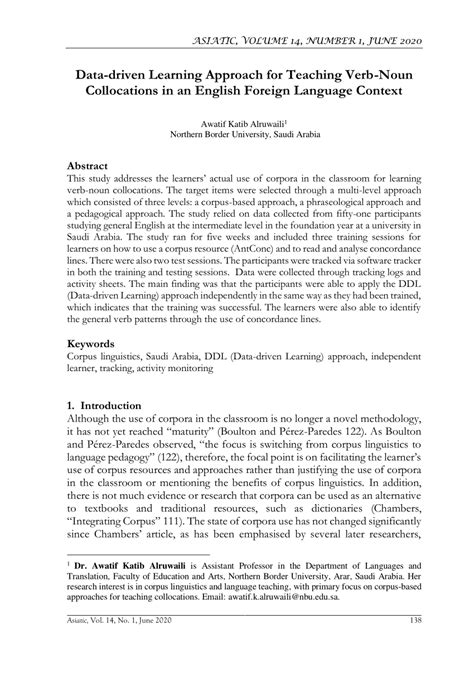 pdf data driven learning approach for teaching verb noun collocations in an english foreign