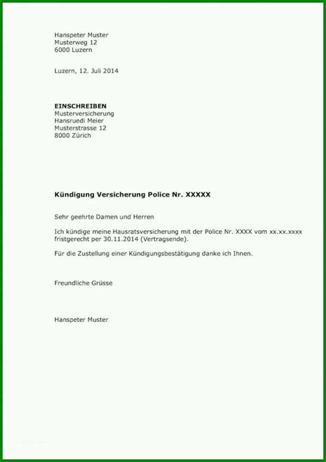 Allerbeste K Ndigung Versicherung Vorlage