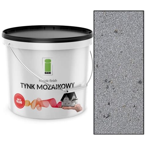 Tynk Mozaikowy Dekoracyjny Premium Kg Ywiczny Srebrny Z Czarn Mik