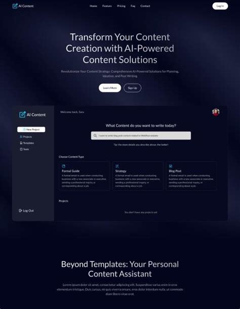 Ai Content Saas Html Responsive Website Template