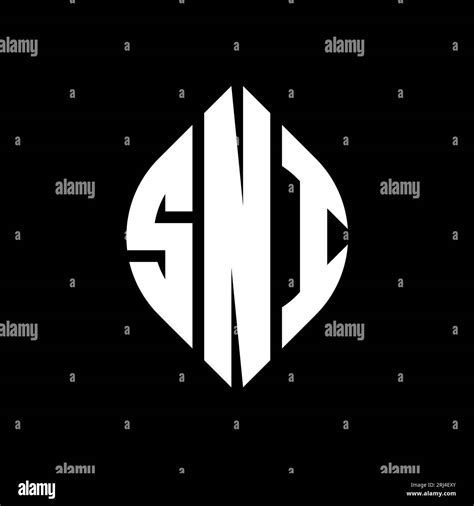 Sni Circle Letter Logo Design With Circle And Ellipse Shape Sni
