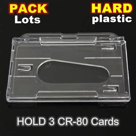 3Pcs Card Holders Hard Plastic Double Faced Card Holder Transparent