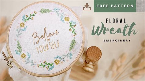 How To Embroider A Floral Wreath Hand Embroidery For Beginners Free