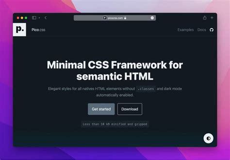 pico css 简单优雅的纯 css 开源 ui 框架，用原始的 html 元素标签来做界面｜那些免费的砖