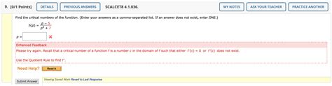 solved ind the critical numbers of the function enter your