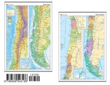 Libro Mapa Mural Chile Físico Político De Instituto Cartográfico Latino