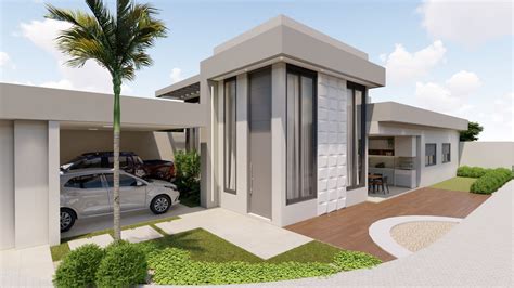 Planta de Casa terreno de esquina e 3 dormitórios