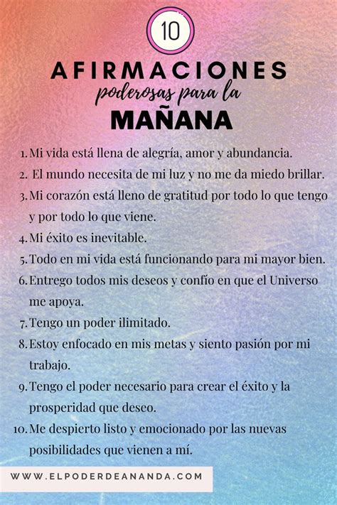 33 Afirmaciones Poderosas para la Mañana Positive affirmations quotes