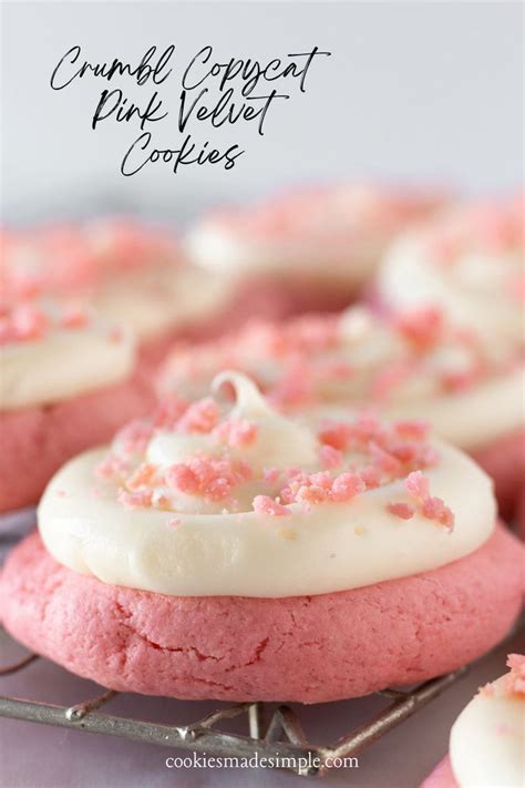 Copycat Crumbl Pink Velvet Cookies With A Cake Mix Cookies Ma Recipe