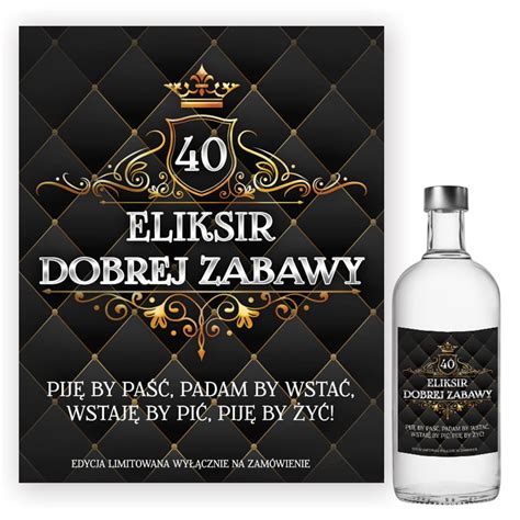 Naklejki Na Butelki Na 40 Gold Eliksir Dobrej Zabawy 10 Sztuk S