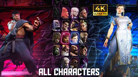 Street Fighter All Characters Character Select Screen K Youtube