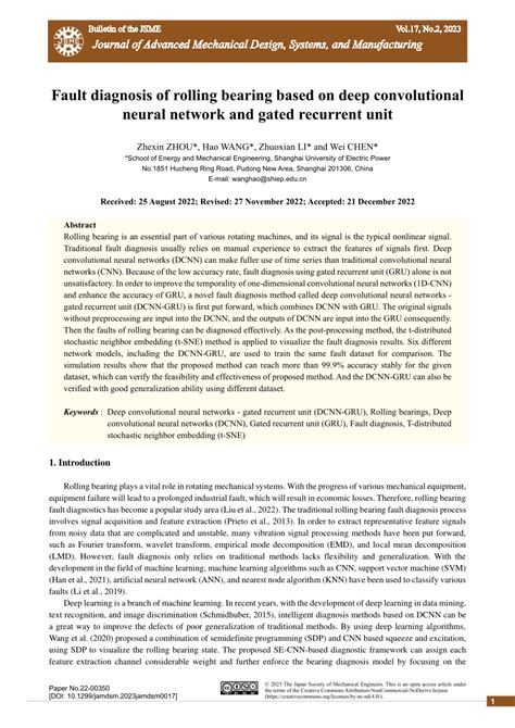 pdf fault diagnosis of rolling bearing based on deep convolutional neural network and gated