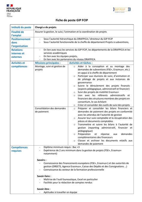 Fiche poste Chargé de projets GIP pdf DocDroid