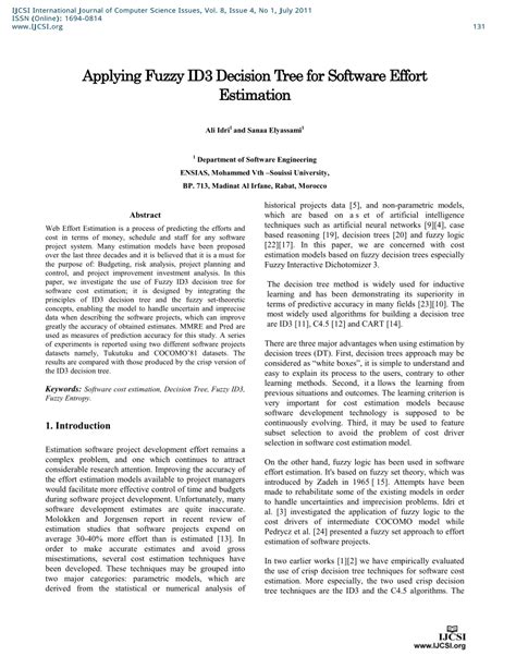 pdf applying fuzzy id3 decision tree for software effort estimation