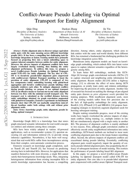 conflict aware pseudo labeling via optimal transport for entity alignment deepai