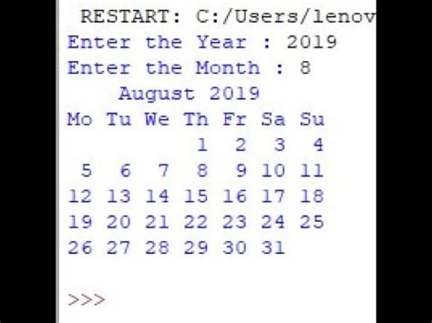 How To Create Calendar In Python YouTube