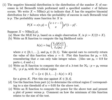 the negative binomial distribution is the