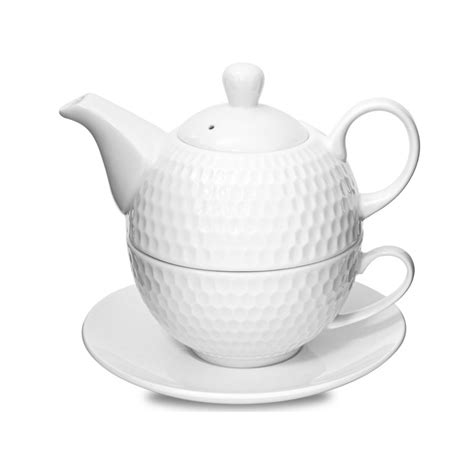 DZBANEK Z FILIŻANKĄ BIAŁY PORCELANA 320ml Dzbanek do kawy i herbaty