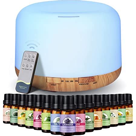 Amazon Essential Oil Diffusers With Top 10 Oils Gift Set 550ml
