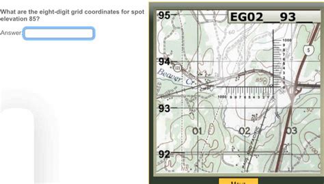 Solved What Are The Eight Digit Grid Coordinates For Spot E Coordinate