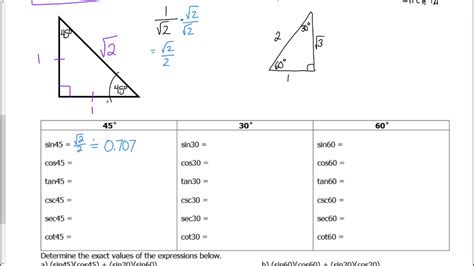 Video 5 2 Trigonometric Ratios Of Special Triangles YouTube