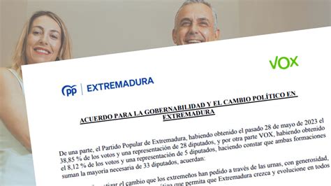 Acuerdo entre PP y Vox en Entremadura los puntos más destacados y los