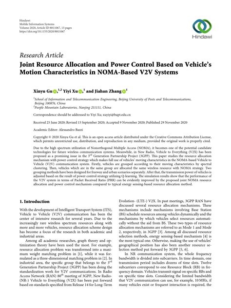 pdf joint resource allocation and power control based on vehicle s motion characteristics in