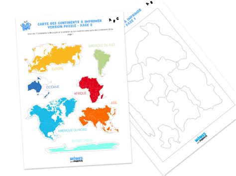 Carte des 7 continents à imprimer Momes net