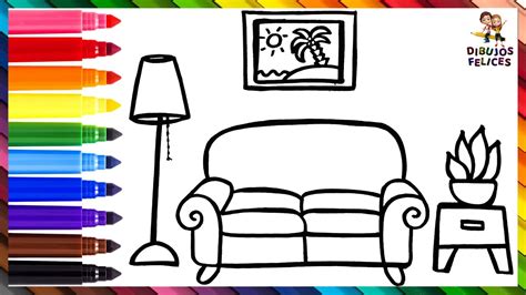 Dibuja Y Colorea Una Sala De Estar Arcoiris Dibujos Para Ni Os