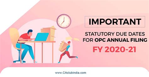 Opc Annual Filing Important Statutory Due Dates For Fy