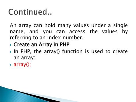 Php Array Ppt Download