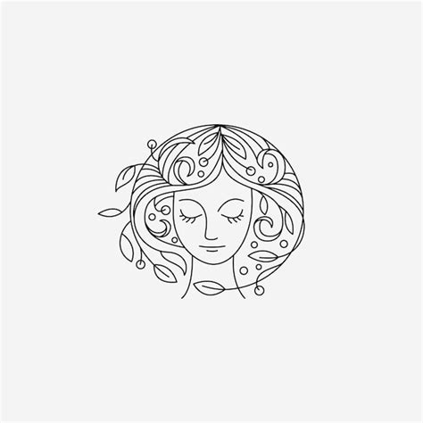 Premium Vector Vector Line Art Natural Floral Beauty Woman Face Logo