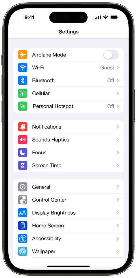 Iphone System Settings Figma