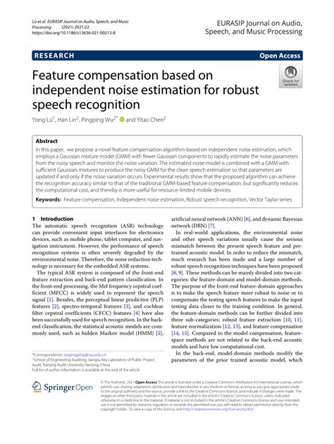 pdf feature compensation based on independent noise estimation for robust speech recognition