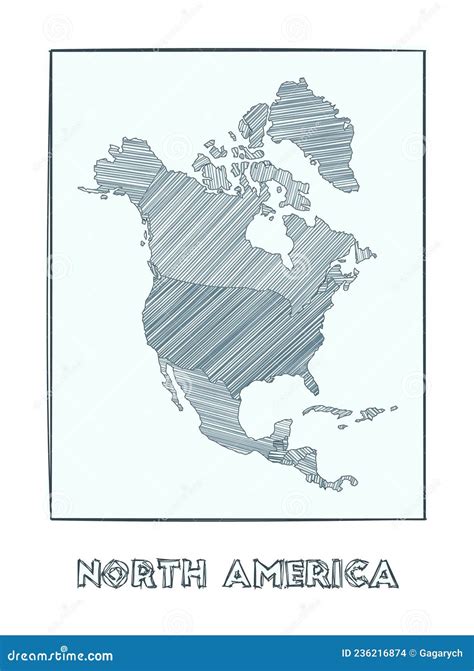 Sketch Map Of North America Stock Vector Illustration Of Globe