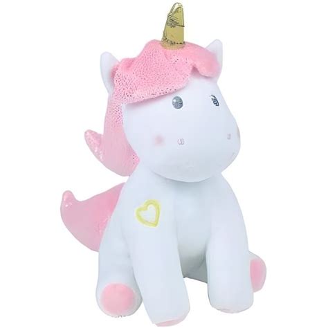 Jouet Peluche Jemini Luminou Musicale Et Lumineuse Blanc Rose