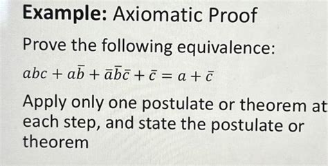 solved example axiomatic proof prove the following