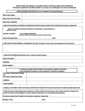 Fillable Online Ncdhhs EMPLOYEE EMPLOYER SECTION To Be Completed By