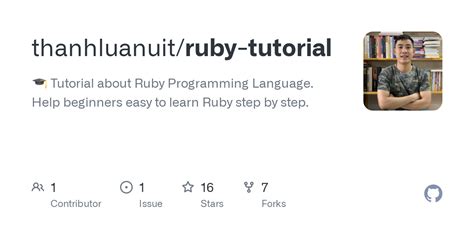 github thanhluanuit ruby tutorial tutorial about ruby programming language help beginners